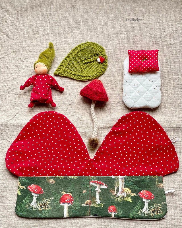 Cuddle Mushroom Doll & Toadstool House Template Set - With Instructions