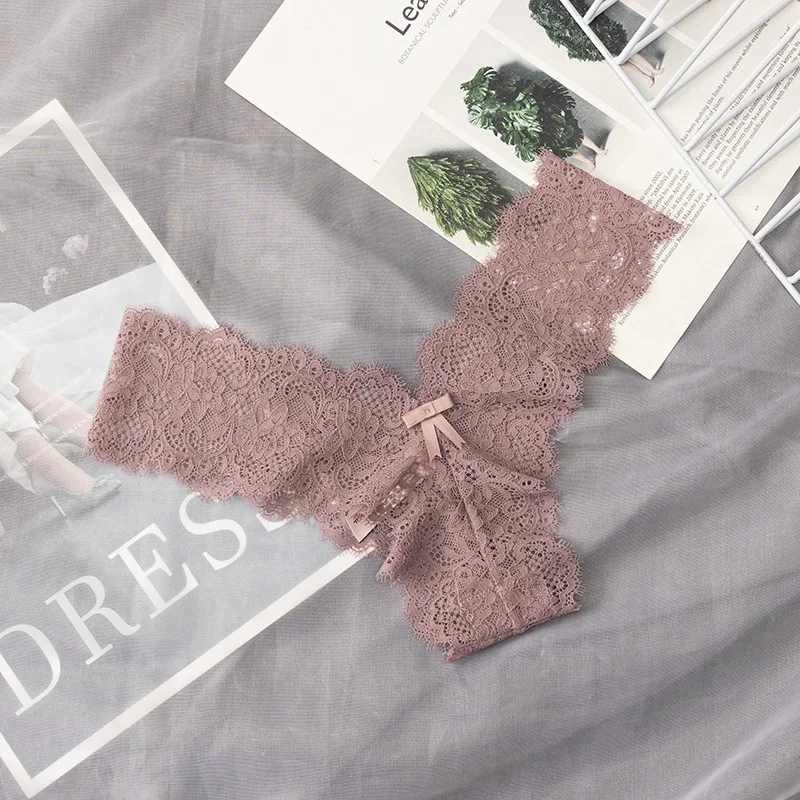 Uaang Lace Thong Womens Panties Seamless T Panty Mesh Underpant Floral ...