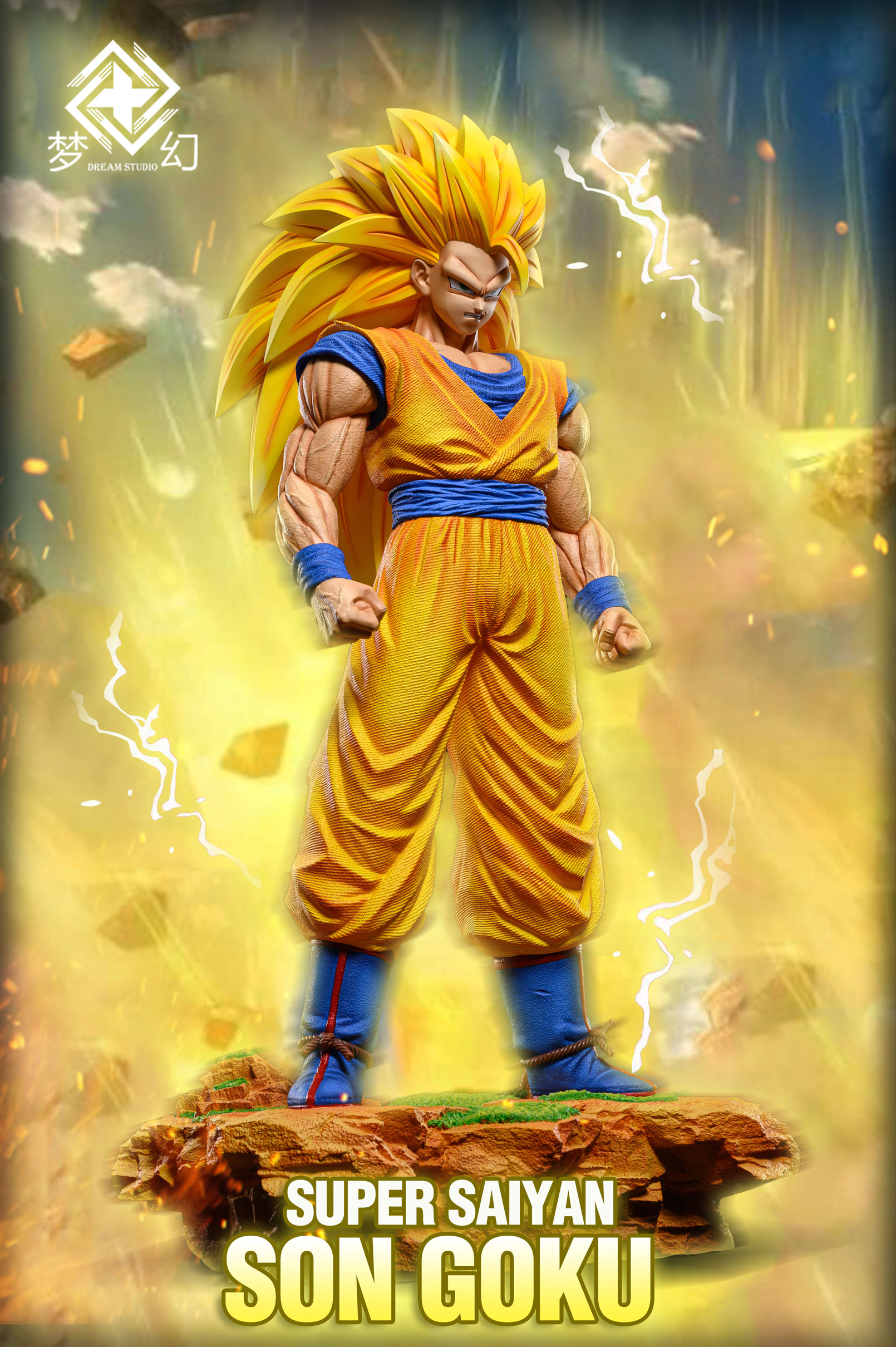 1/6 & 1/3 Scale Super Saiyan 3 Son Goku - Dragon Ball Resin Statue ...