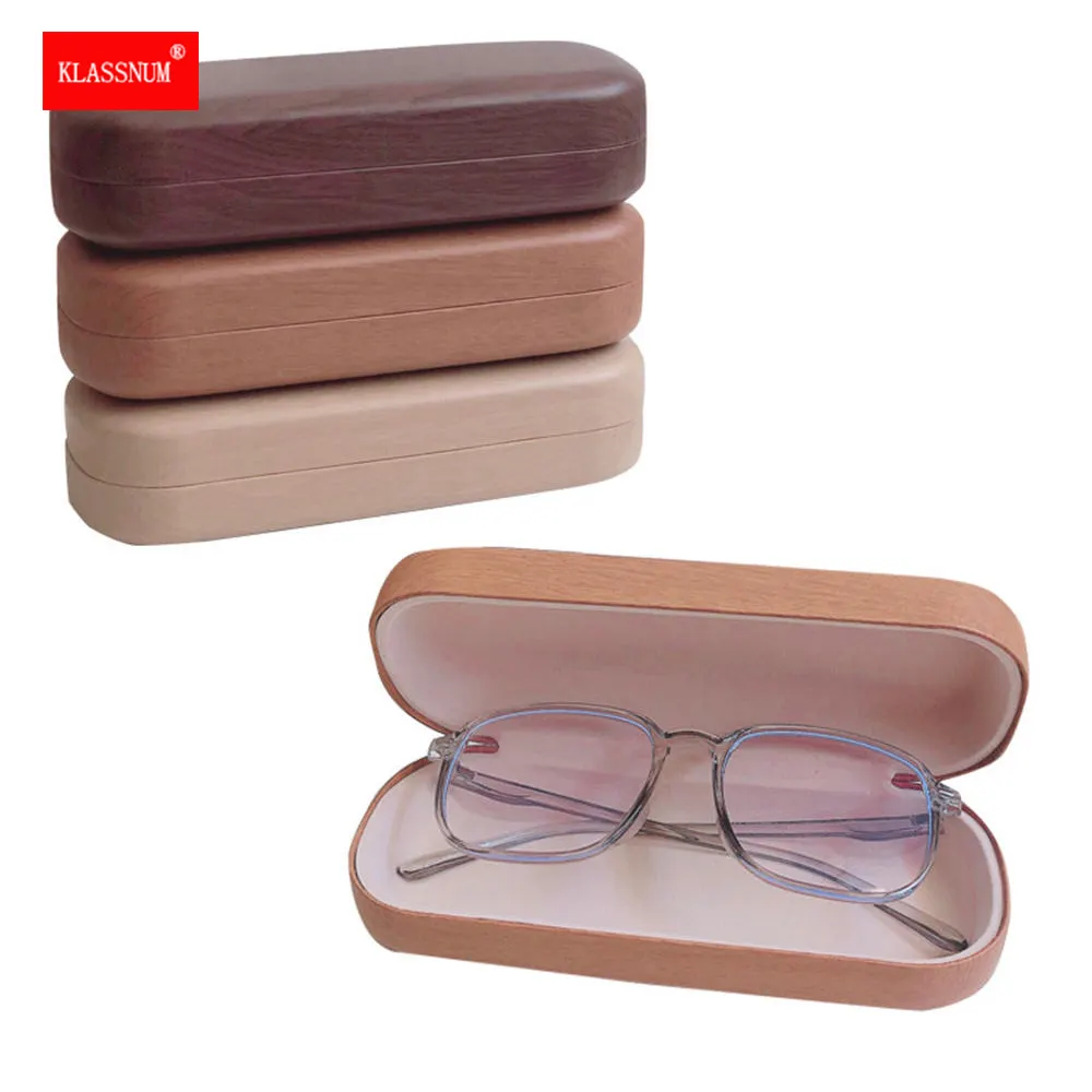 Wood Grain Glasses Box Protective Case Portable Sunglasses Case Unisex ...