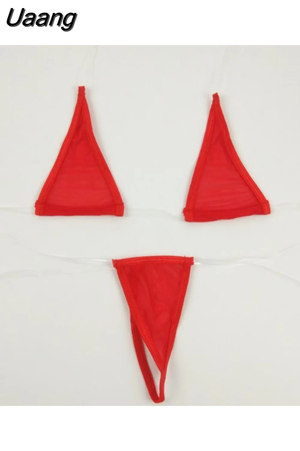 Uaang bikini Sexy Hanging neck Transparent Invisible belt triangle girl ...