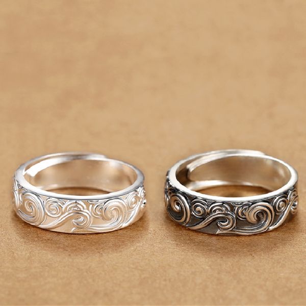 Sterling Silver Auspicious Cloud Fortune Ring