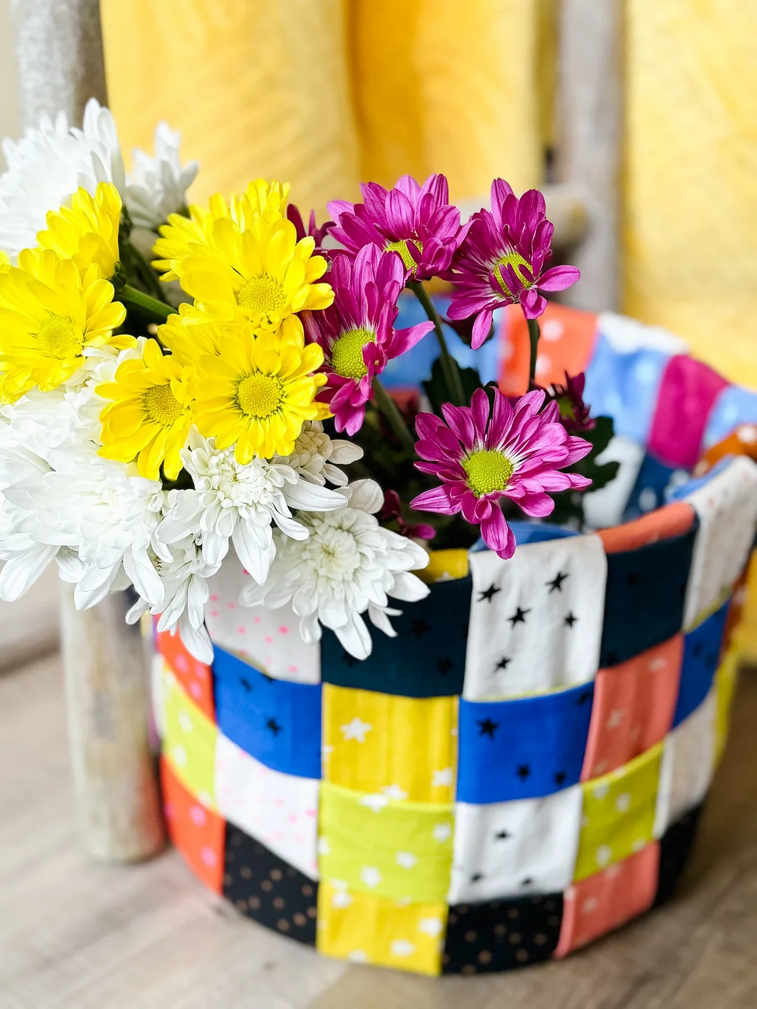 Woven Jelly Roll Basket Sewing Pattern - With Instructions