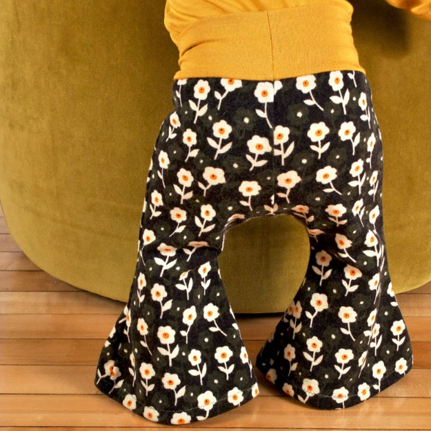 Easy Quilted Cute Girls' Flared Pants - Template + Instructions Included