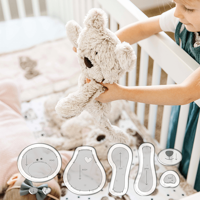 🧸Plush Kimberbear Template (8 PCS) - With Instruction