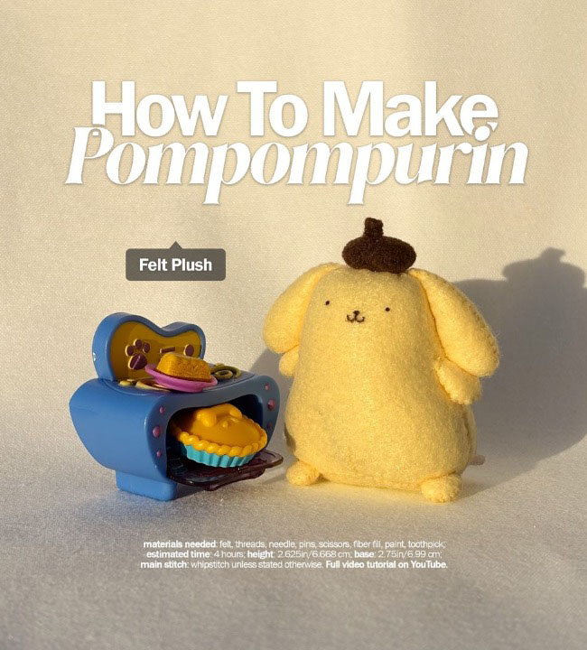 DIY Dog Flan Felt Plush Template - with Instructions