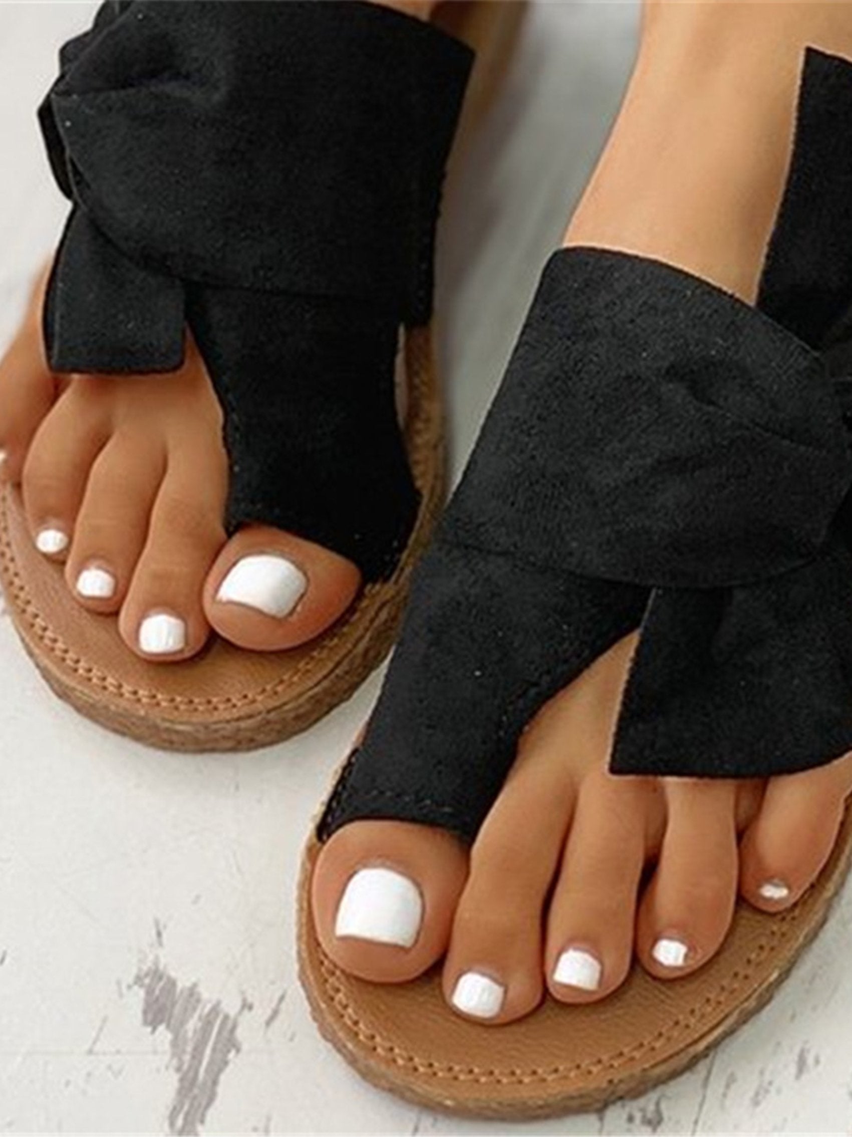 Women's Bow Tie Toe Set Slippers