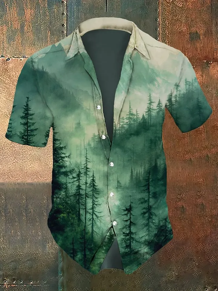 Landscaping Nature Art Print Casual Short Sleeve T-Shirt