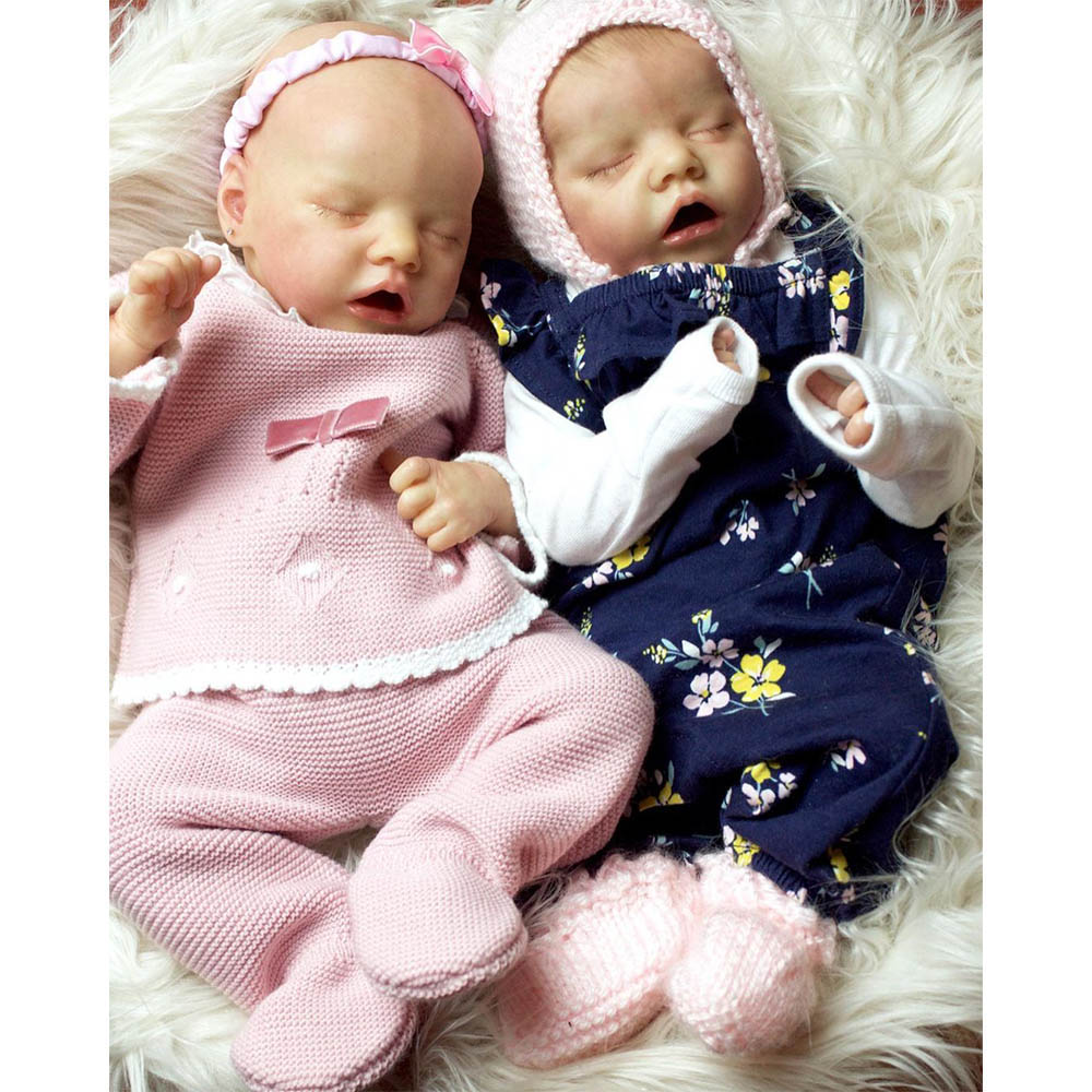 12'' Soft Silicone Body Reborn Baby Twins Sisters Girl Jamaya & Guwasy ...