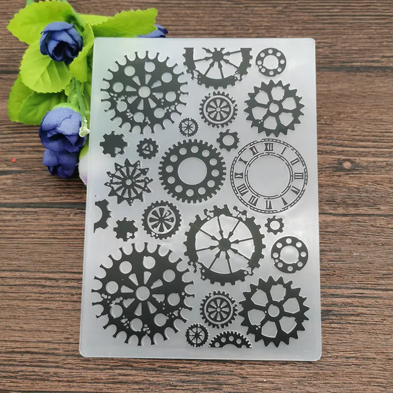 Nigikala Gear print DIY Plastic Embossing Folders for DIY Scrapbooking ...