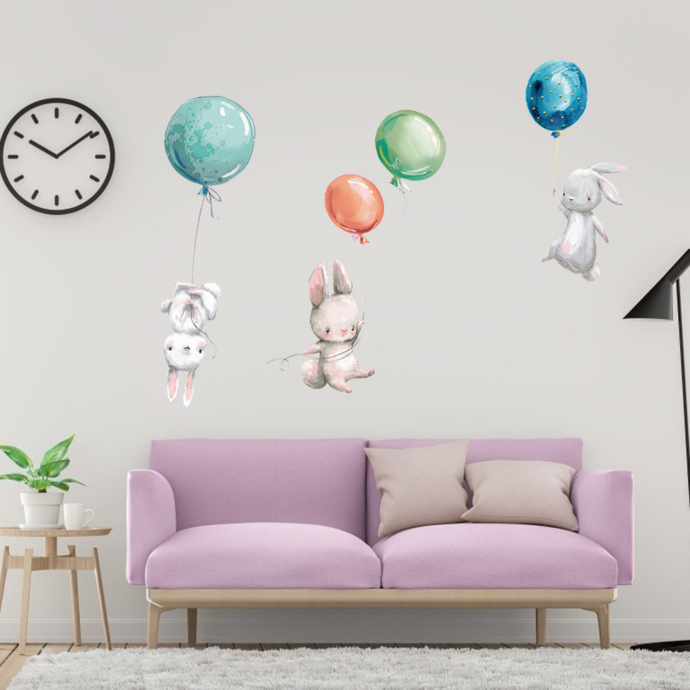 Easter Rabbits Balloon Wall Sticker