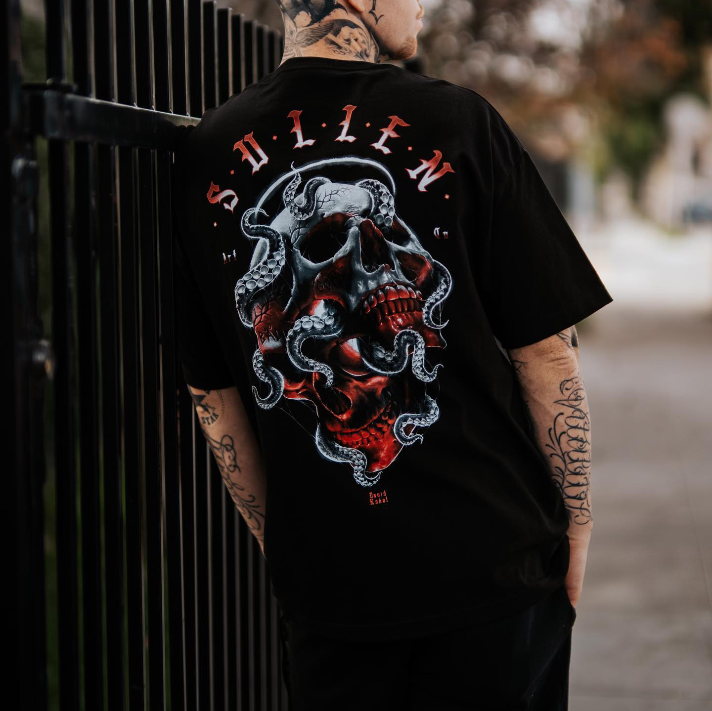 SULLEN Skull and Snakes Black Print T-Shirt