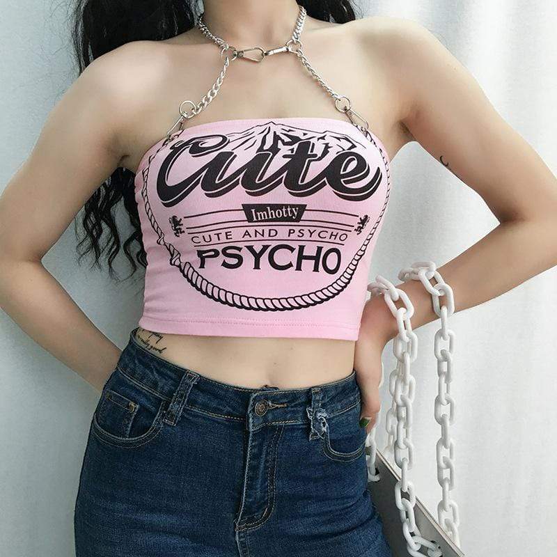 CHAIN PRINTED HALTER VEST