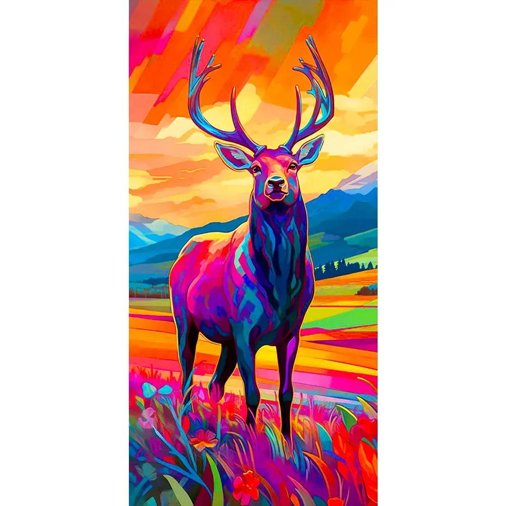 Colored Deer (velvet cloth) AB drill full round/square diamond painting