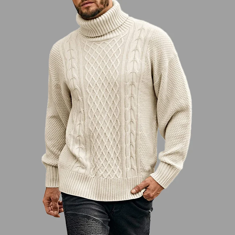 Men's Solid Color Turtleneck Sweater