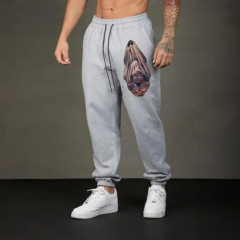 Tattooed Lady Has An Oral Sex With Ghost Mens Print Sweatpants