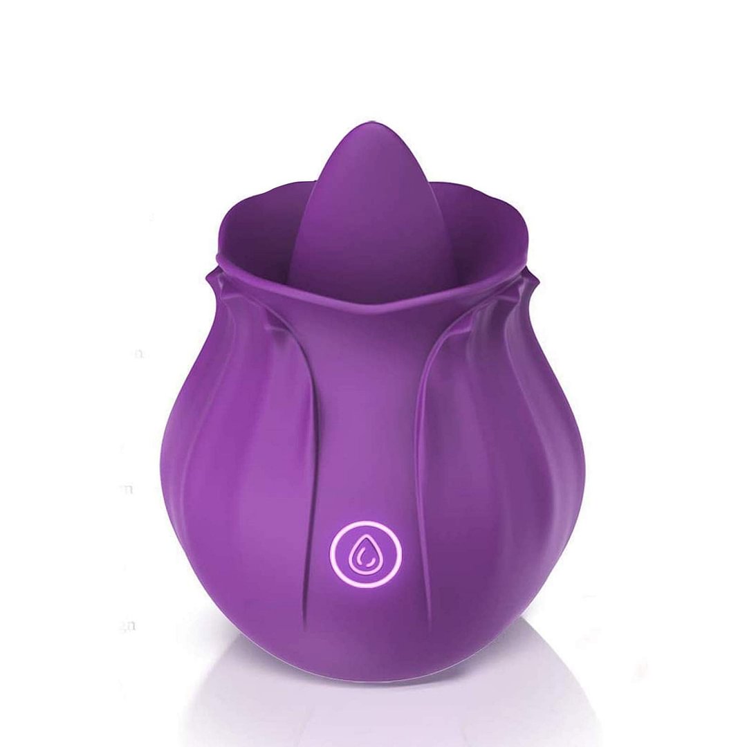 Rechargeable Pink Rose Toy With Tongue