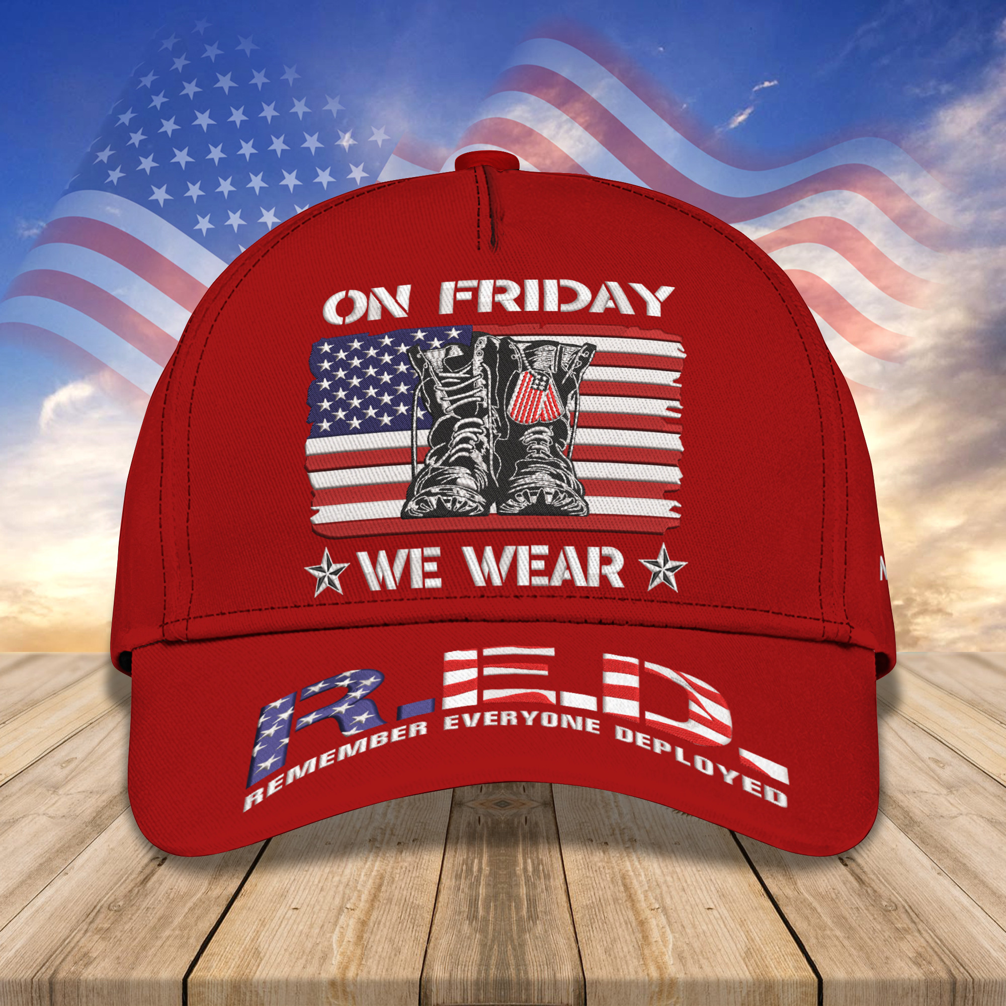 Personalized Red Friday Embroidery Cap: Wear Red, Show Your Patriotism