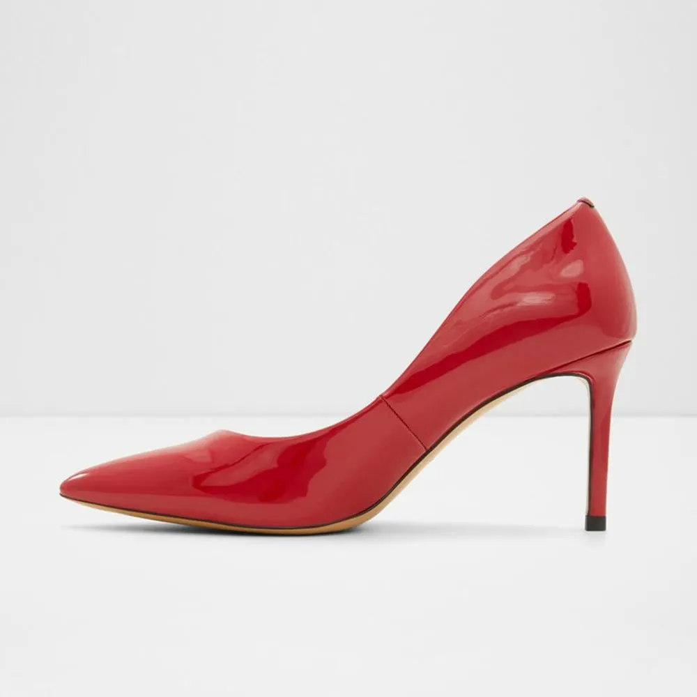 Women's Patent Leather Pointed Toe Stiletto High Heels Red Pumps