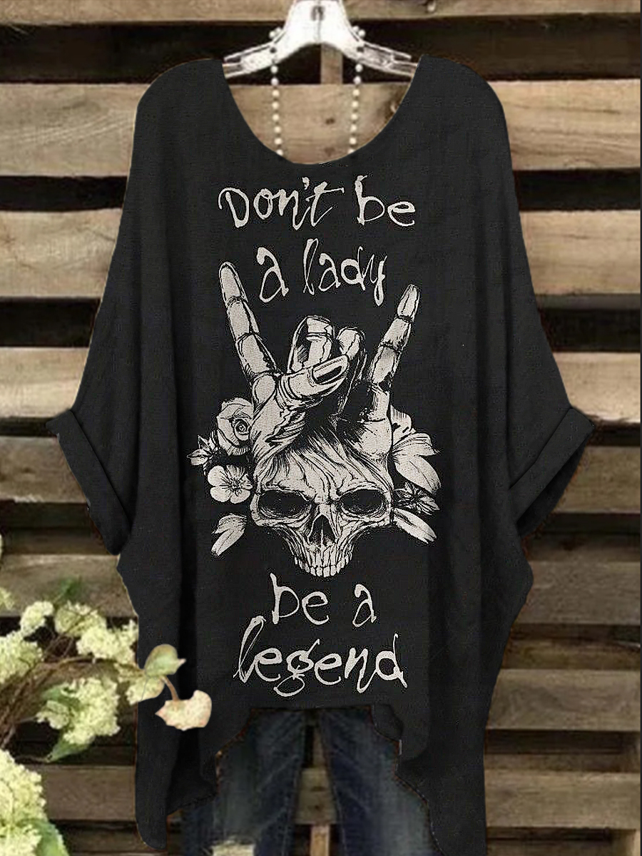 Women's Vintage Skull Print Design Top