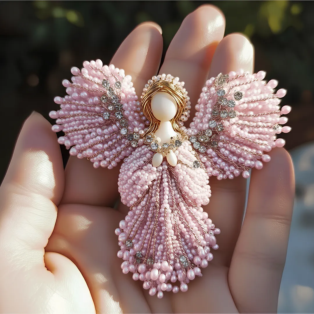 💖Handmade Pearl Angel Brooch