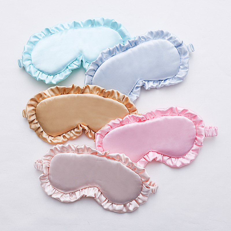 Ruffled Shading Travel Silk Eye Mask