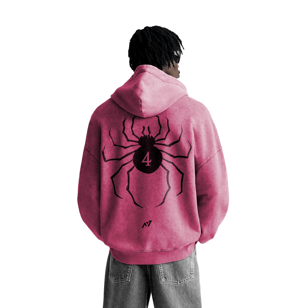 Phantom Jester Streetwear Hoodie Pink Washed