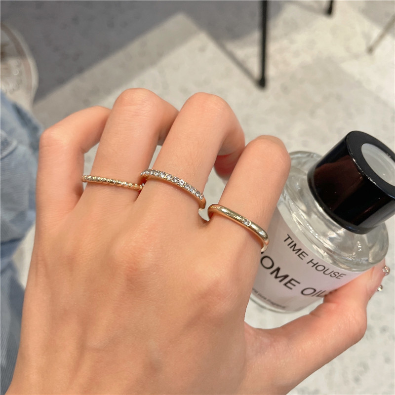 RHINESTONE SIMPLE RING SET