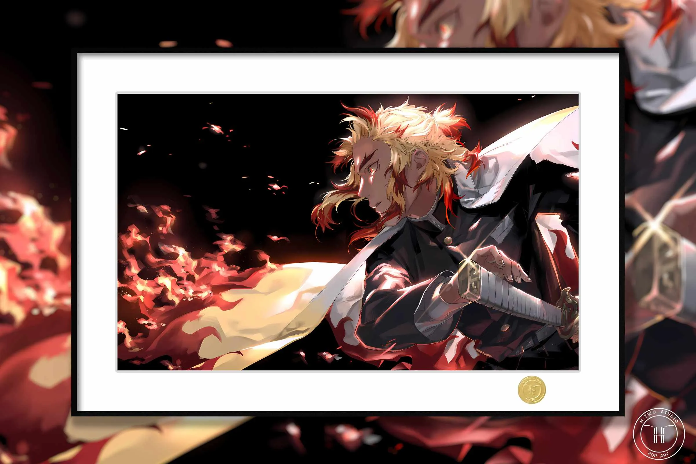 Kyojuro Rengoku Decorative Painting - Demon Slayer: Kimetsu No Yaiba ...