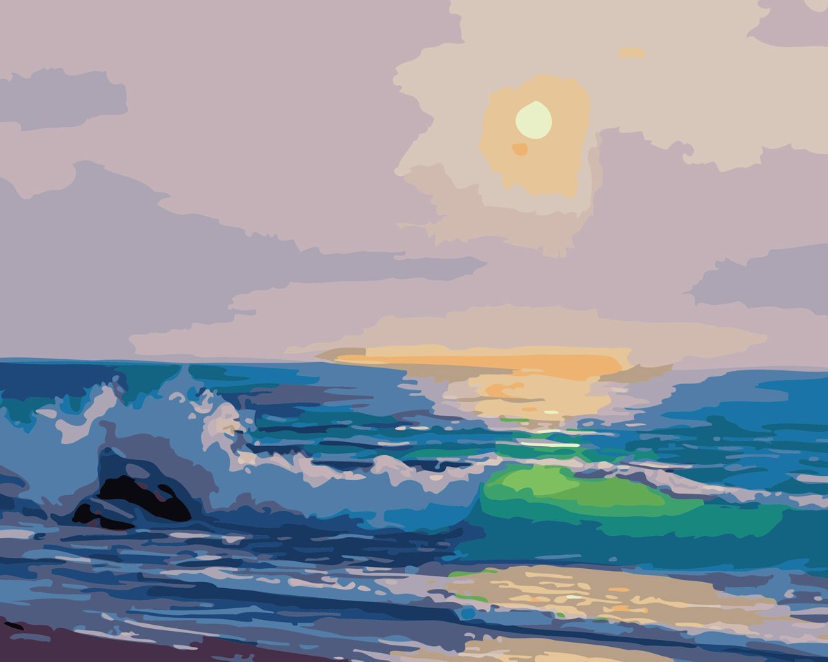 DIY Painting By Numbers | Seaside and sunset