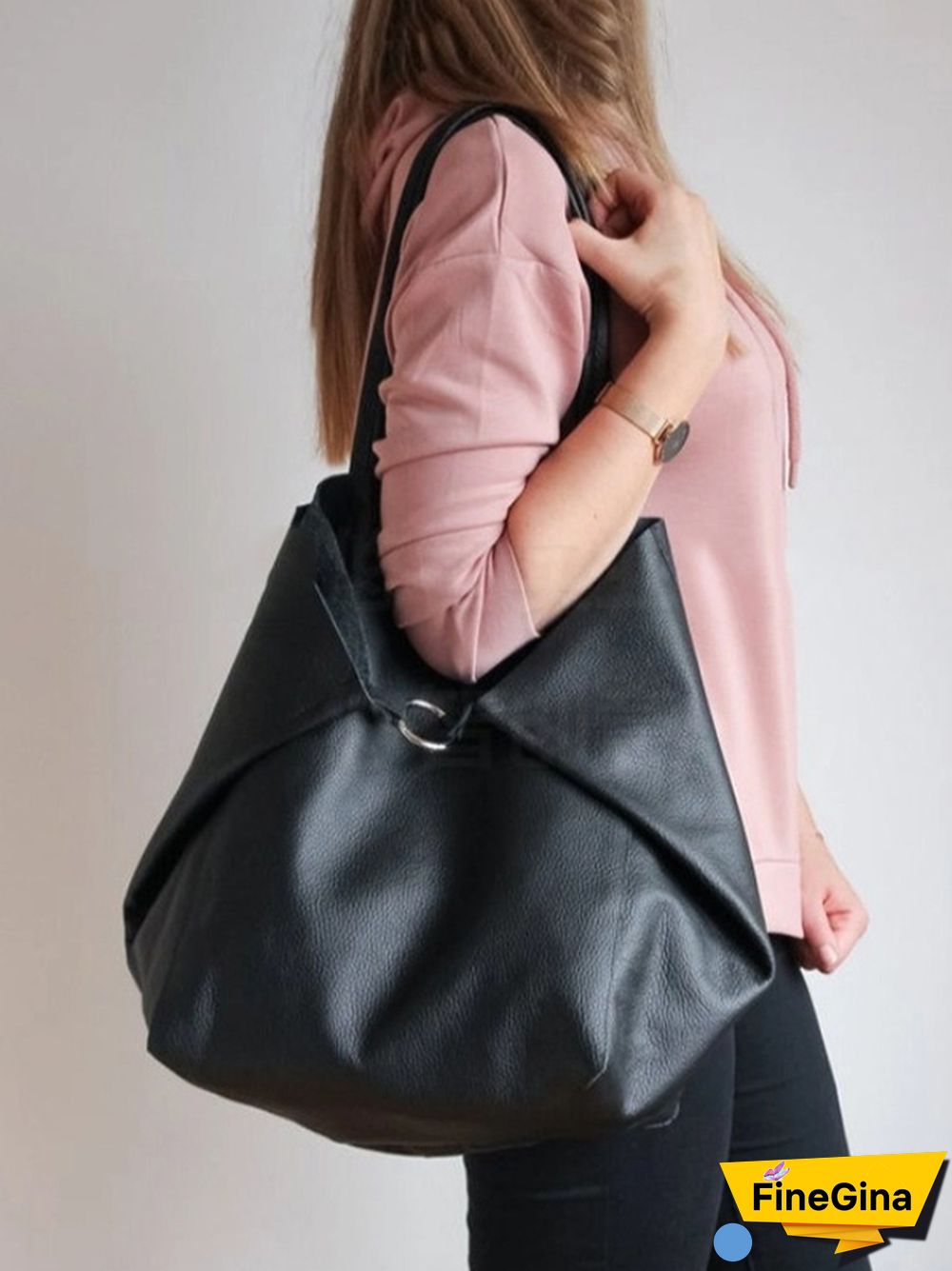 FineGina Split-Joint Tote Shoulder Bags Handbags