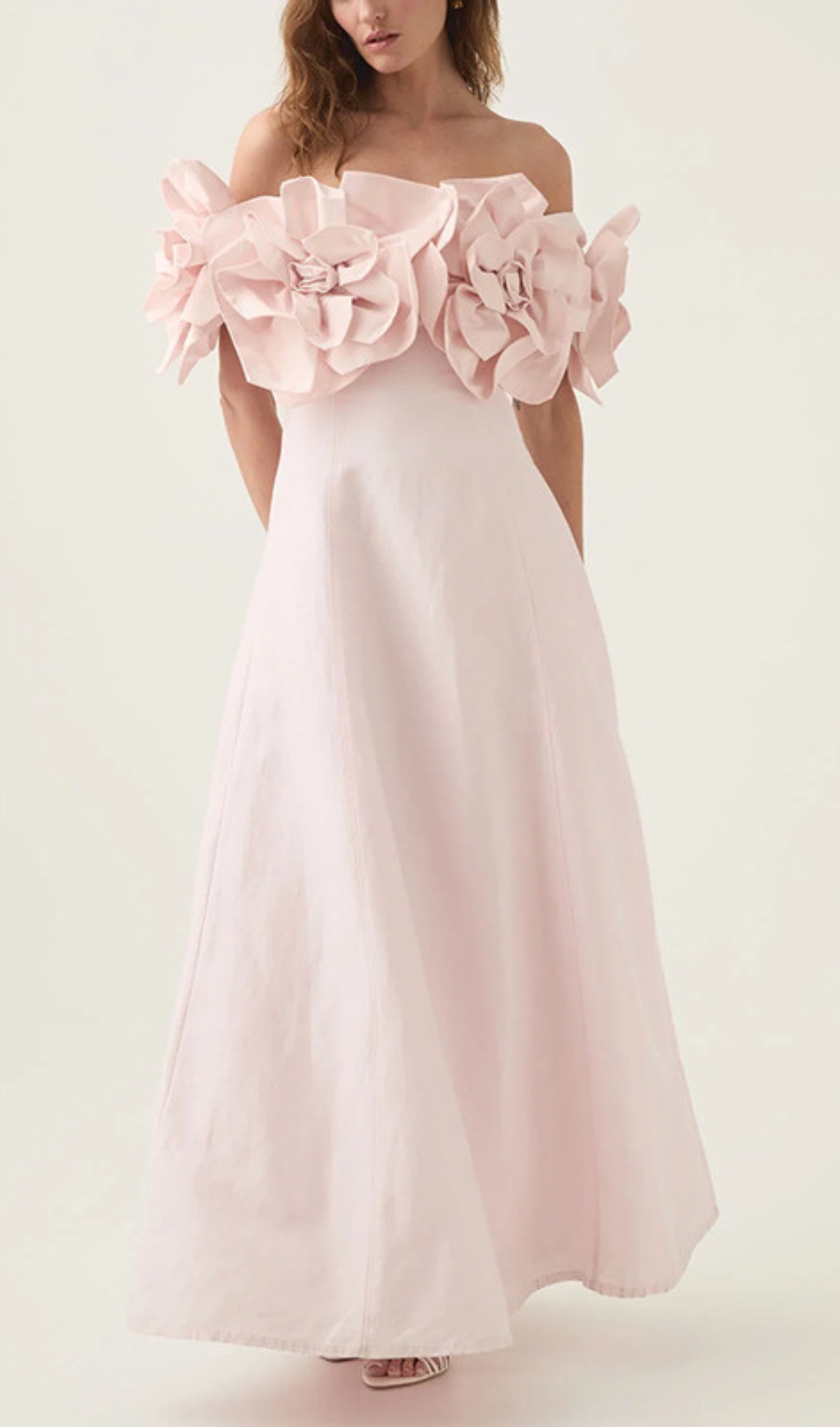 FLOWERING GIRL CHABELA FLOWER OFF-SHOULDER MAXI DRESS