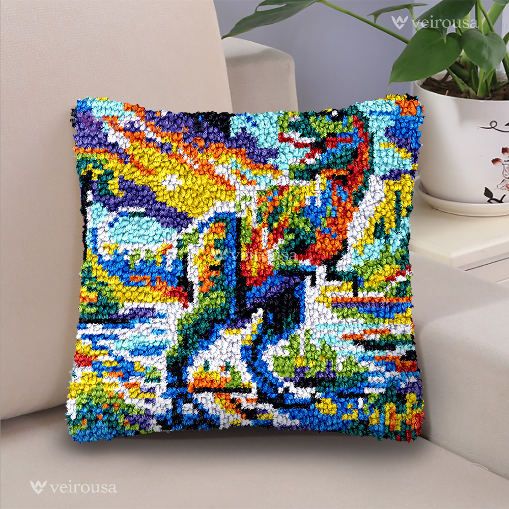 Howling Dinosaur Latch Hook Pillow Kit Hooked Cushion for Adult ...