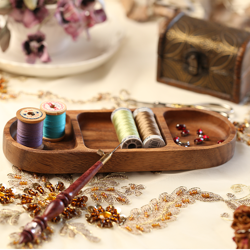 Solid Wood Poke Bead Plate
