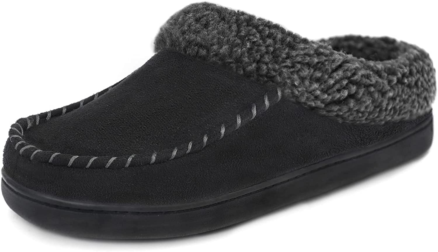 Men's Winter Indoor & Outdoor Fuzzy Plush Lining Suede Slippers