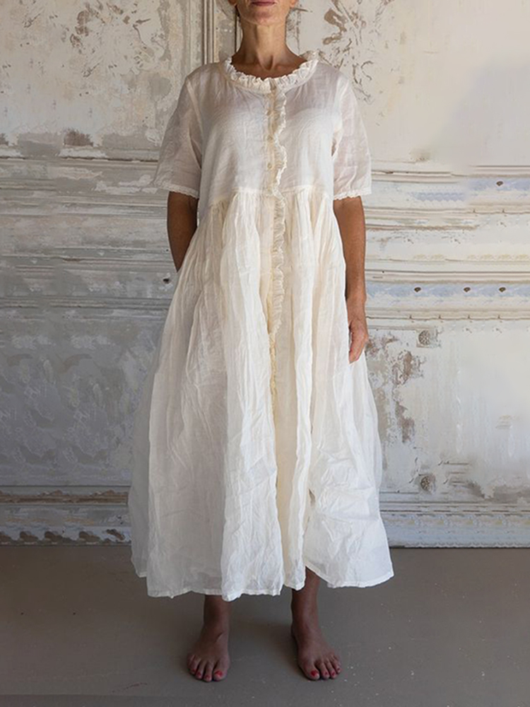 Retro Comfy Stringy Selvedge Maxi Dress