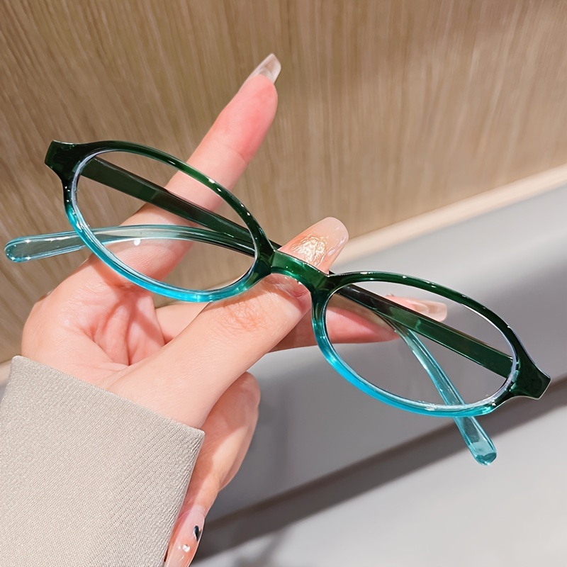 Small Oval Clear Lens Glasses Frames Cute Candy Color Cosplay Costume ...