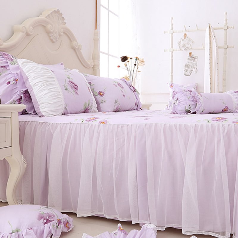 100% Cotton Floral Printed Princess Bedding Set Twin King Queen Size ...