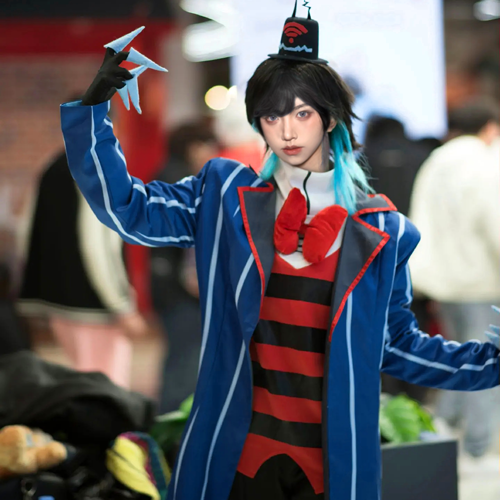 Adult Vox Costume Hazbin Tv Demon Hotel Vox Cosplay Outfit Coat Pants ...