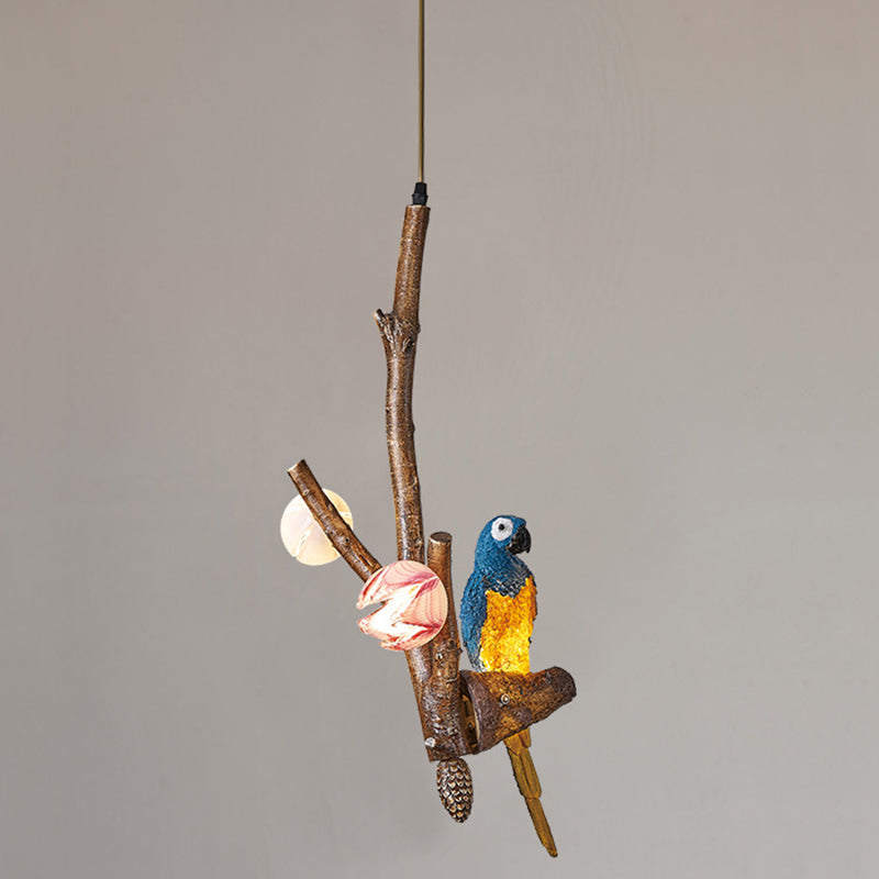 Creative Owl Parrot Branch Pendant Lamp | Modern 3-Light Acrylic Resin ...