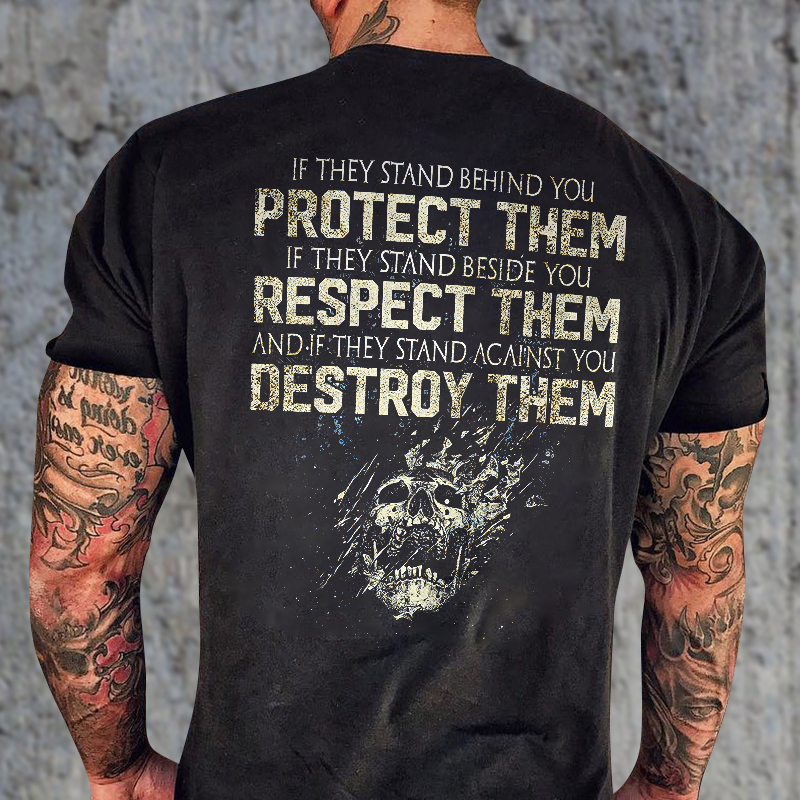 Livereid If They Stand Behind You Protect Them Print T-shirt