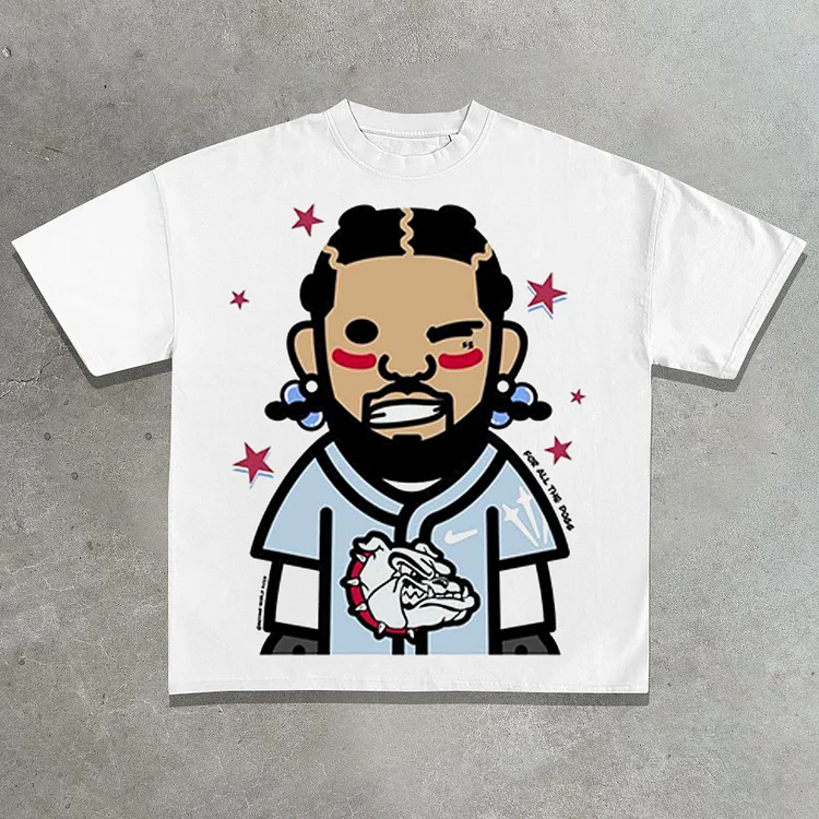 Rap star anime Drake printed T-shirt