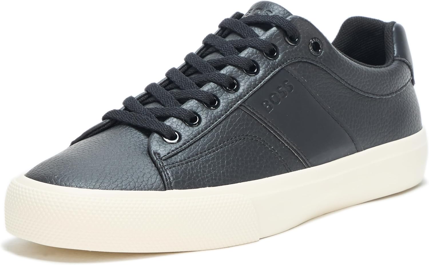 GAR BETHE Men's Aiden Logo Block Leather Low Top Sneaker