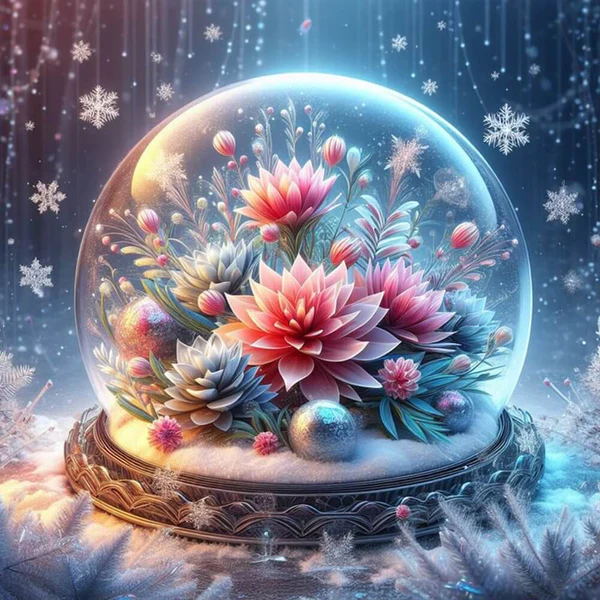 DIY Painting By Numbers | Flowers In A Crystal Ball - 40cm*40cm
