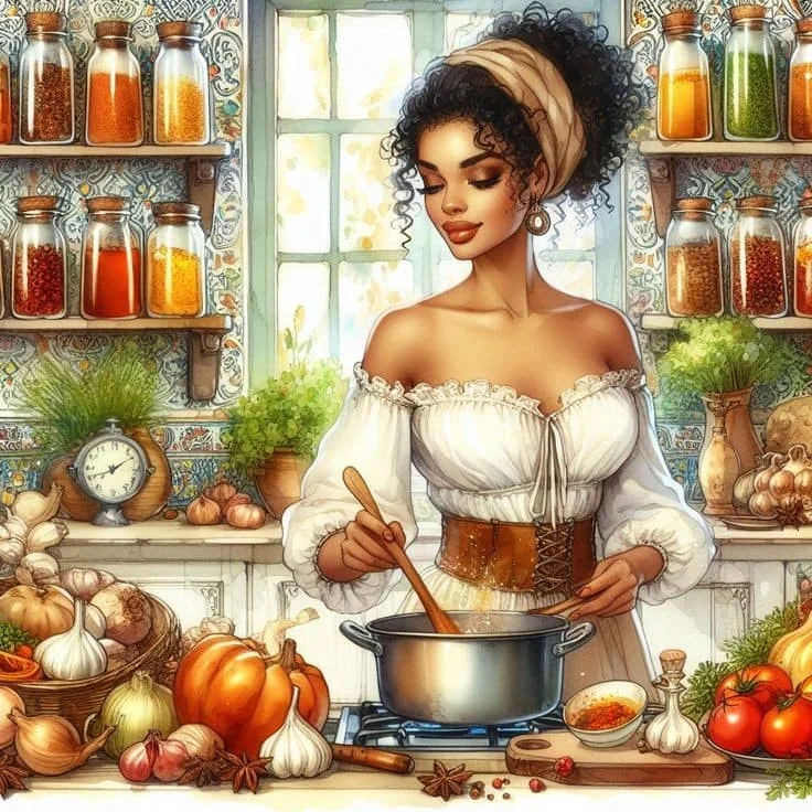 Cooking Lady 40*40CM(Canvas) Diamond Painting