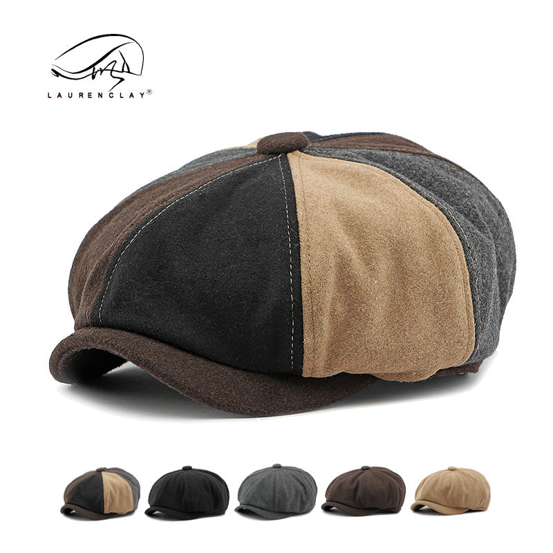 Colorblock American Retro Octagonal Hat