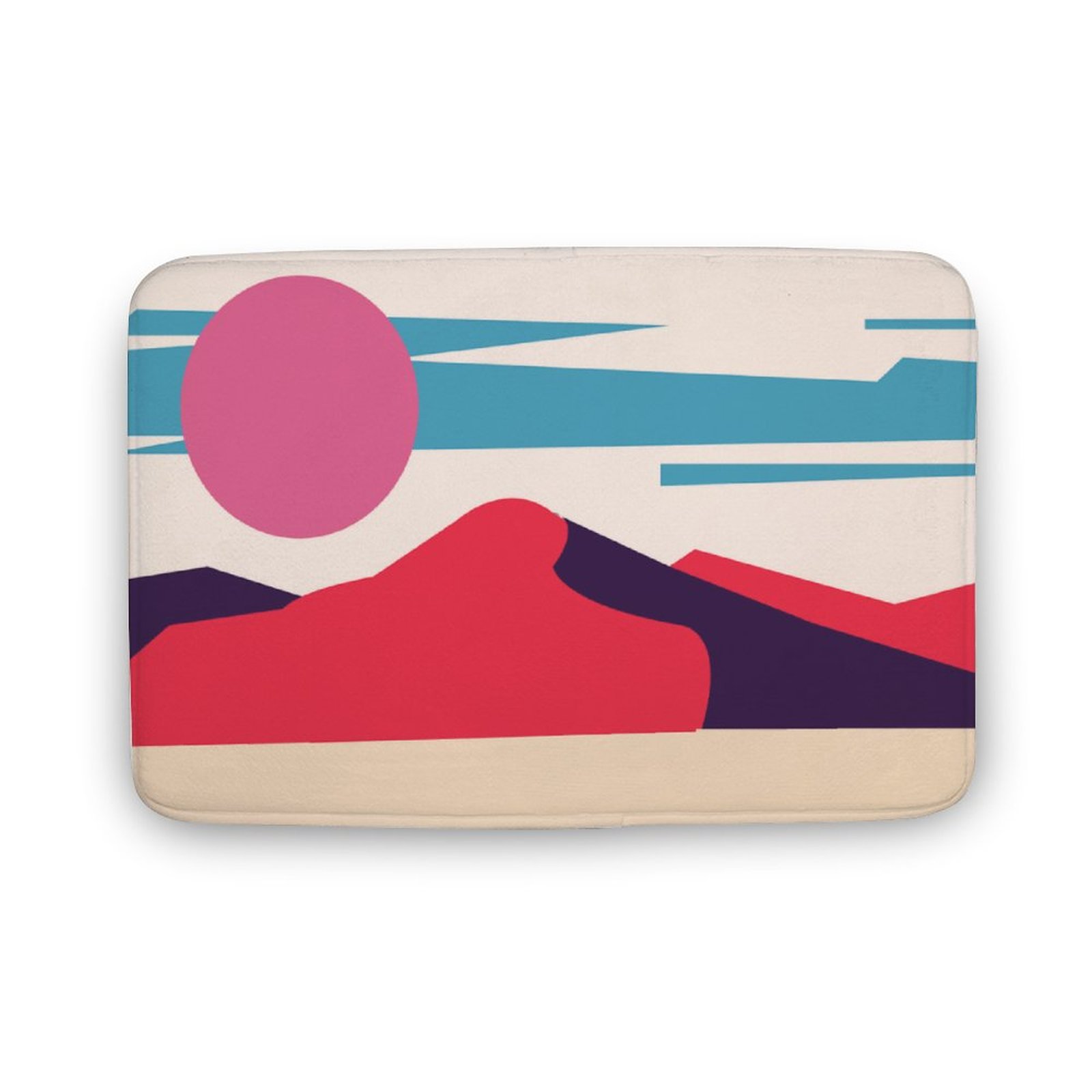 Coral Velvet Rug The Sun Rising from Behind The Mountain in The Morning