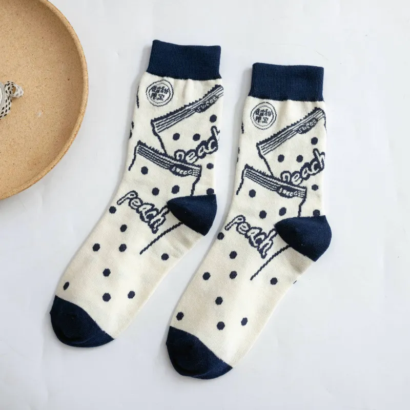 CUTE CARTOON ILLUSTRATION SOCKS (5 pairs)