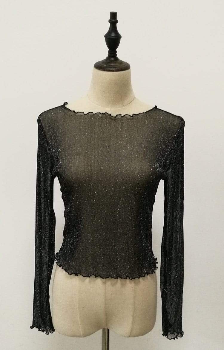 TRANSPARENT DIAMOND MESH TOP