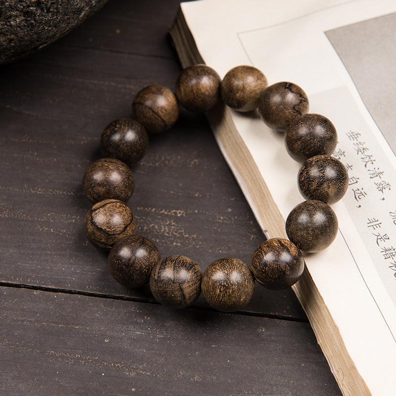 Cambodia Buddha Chess Agarwood 16mm Bead Bracelet